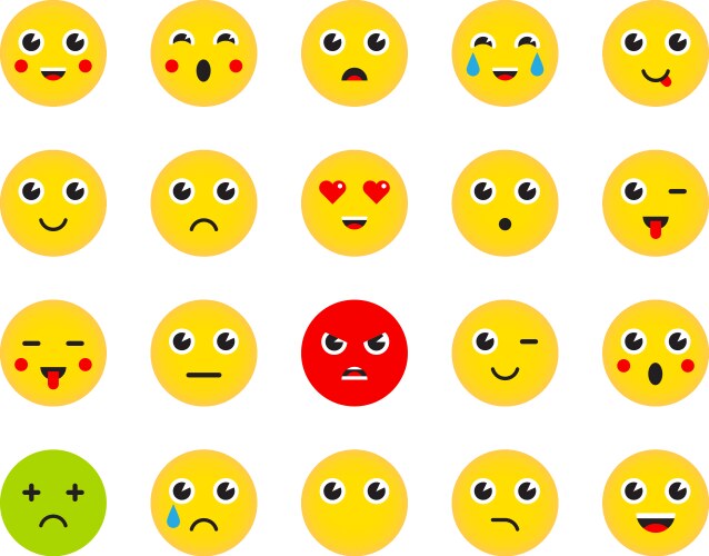 Emoji set Royalty Free Vector Image - VectorStock