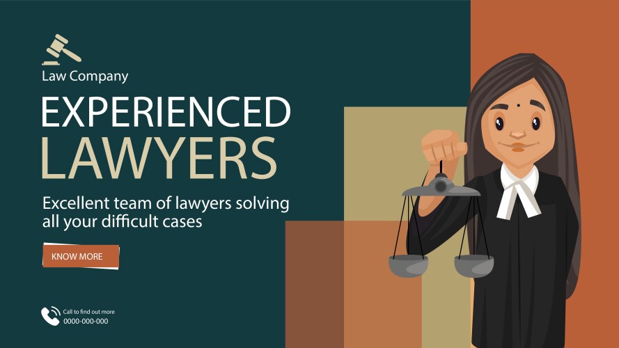 Experienced lawyers banner design template Vector Image
