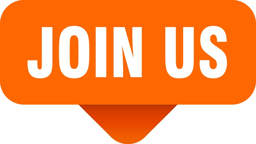 Join us sticker sign on transparent Royalty Free Vector