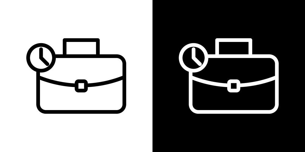 Office time icon set workday sign employee Vector Image