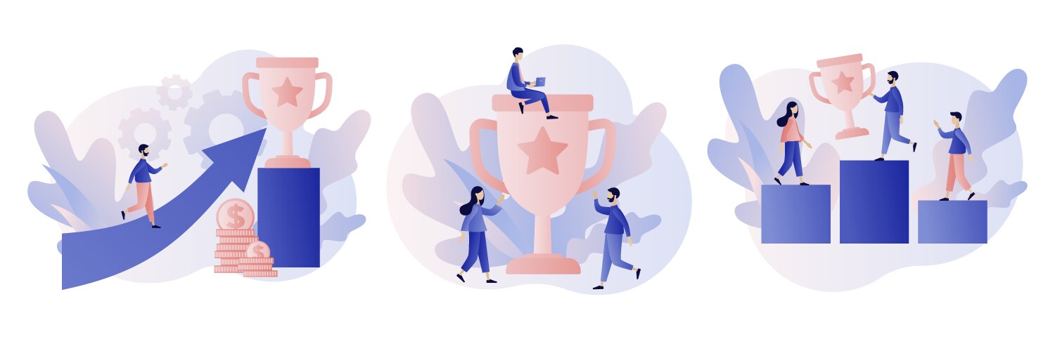 Business people characters team success Royalty Free Vector