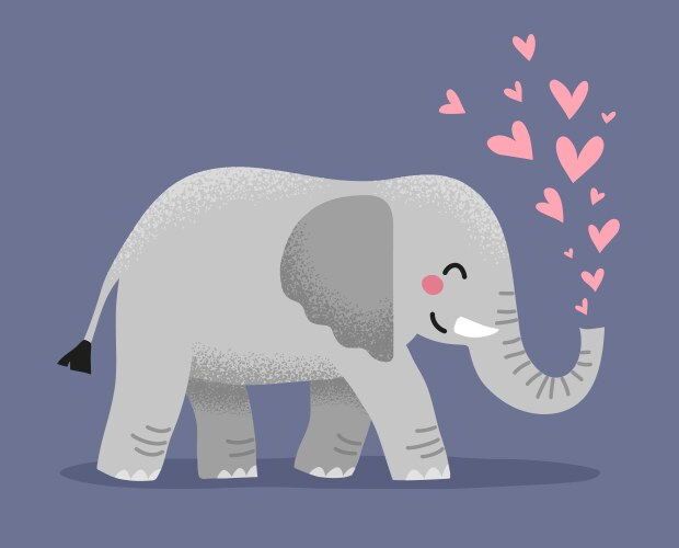 Cute mother and baby elephant Royalty Free Vector Image