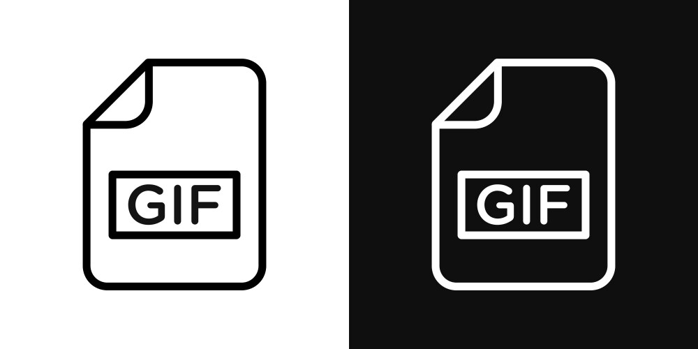Gif icon set animated gif format symbol gif Vector Image