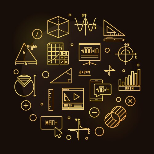 Math round flat modern Royalty Free Vector Image Math round flat modern Royalty Free Vector Image