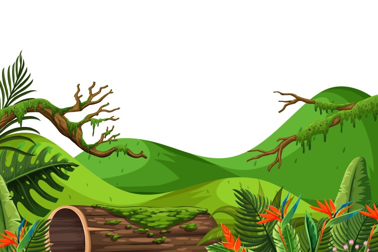 Landscape background with river and green field Vector Image