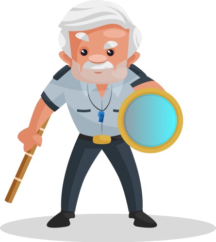 Watchman cartoon Royalty Free Vector Image - VectorStock