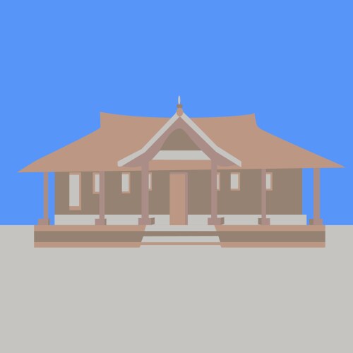 An indian two-story house Royalty Free Vector Image