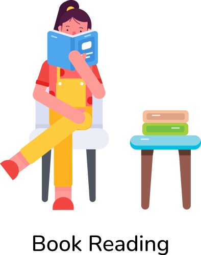 Reading book Royalty Free Vector Image - VectorStock