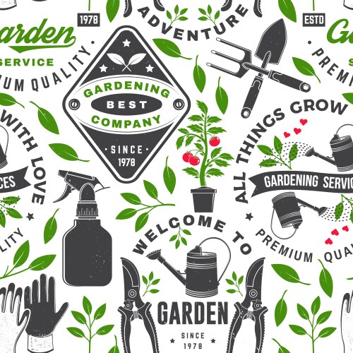 Gardening service and garden plants logo templates