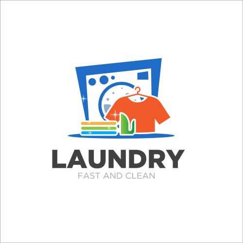 Fast laundry logo designs Royalty Free Vector Image