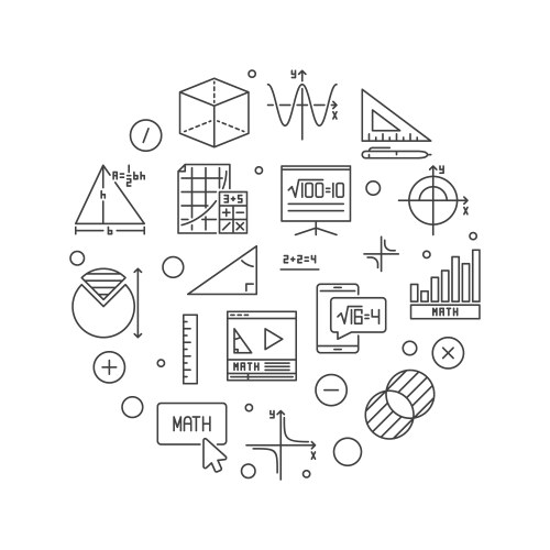 Mathematics circular flat Royalty Free Vector Image