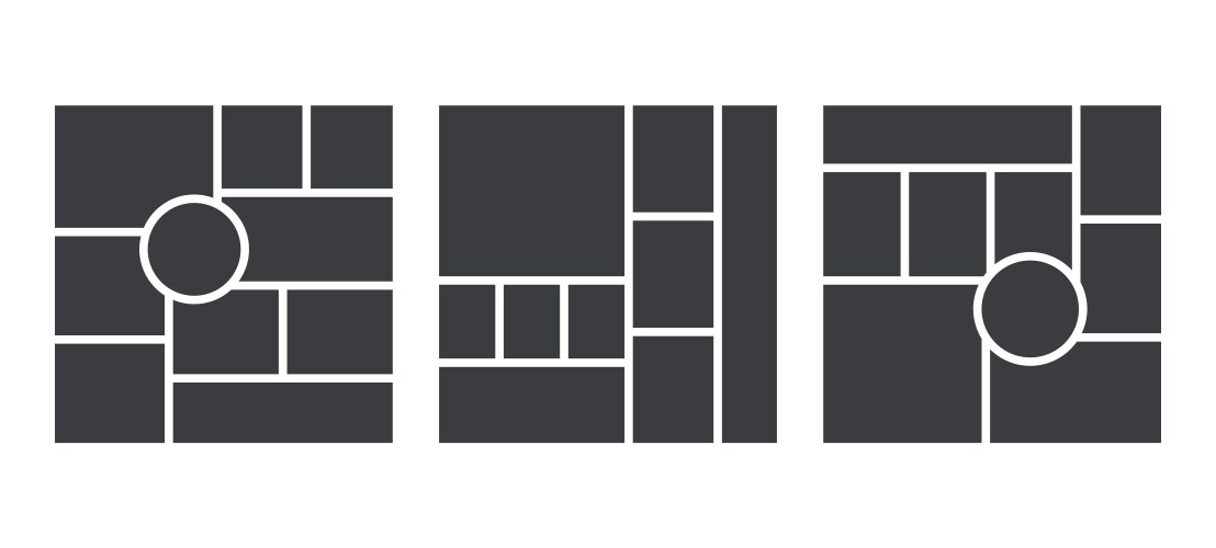 Moodboard template square collage layout mosaic Vector Image