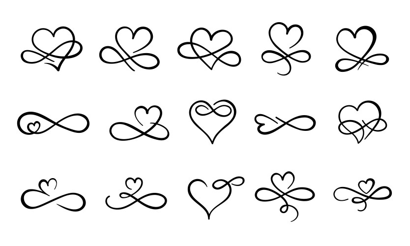 Infinity symbols with words for tattoo Royalty Free Vector