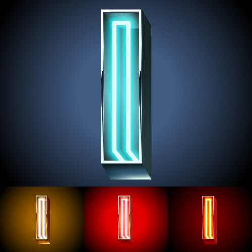 Realistic neon tube alphabet for light board Vector Image