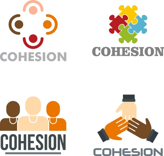 People cohesion logo flat style Royalty Free Vector Image