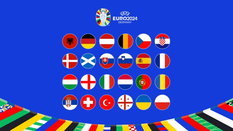Euro 2024 germany group c flags design official Vector Image