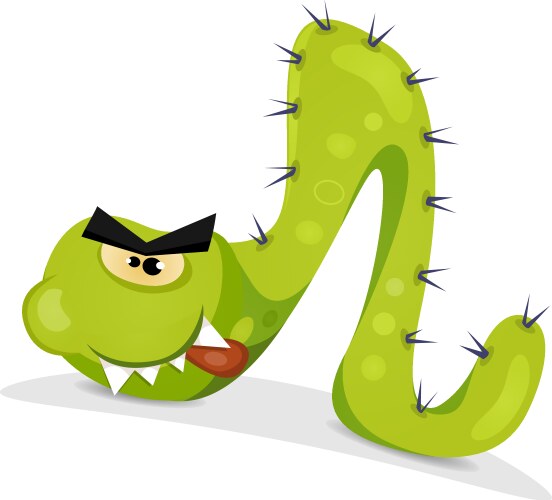 Green worm cartoon Royalty Free Vector Image - VectorStock