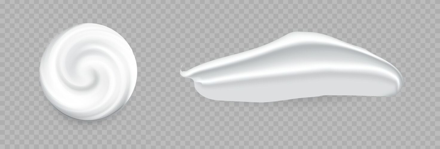 Realistic cream smears white cosmetic stroke Vector Image