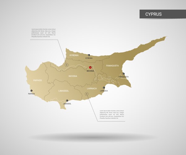 Cyprus map Royalty Free Vector Image - VectorStock