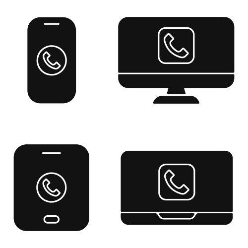 Call ring phone icon on pc laptop smartphone Vector Image