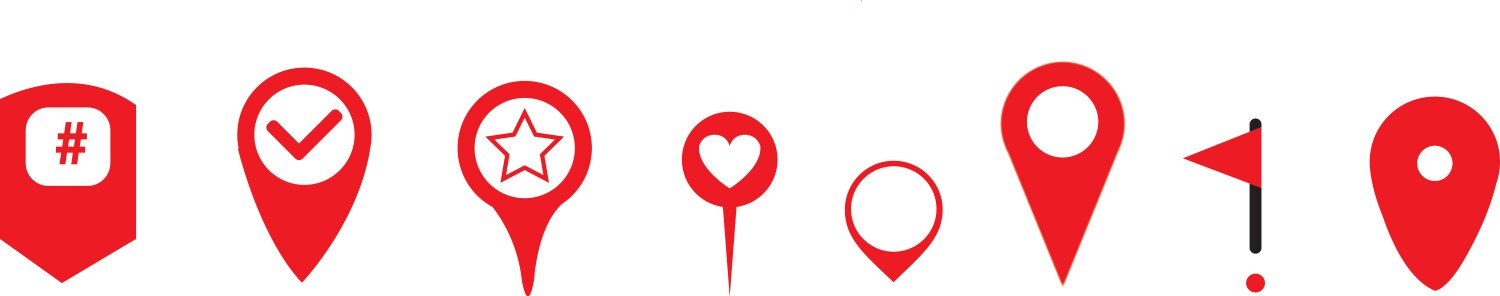 Location pin icon map place marker Royalty Free Vector Image