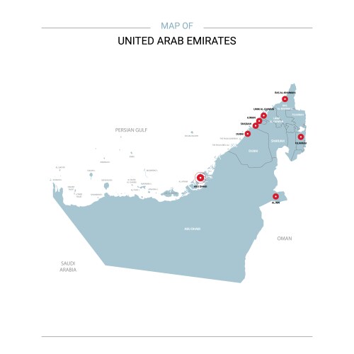 United arab emirates map with infographic Vector Image