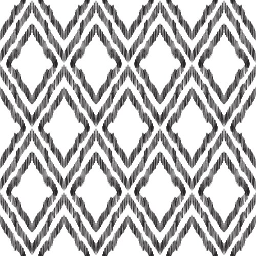 Simple ikat pattern in black and white colors Vector Image