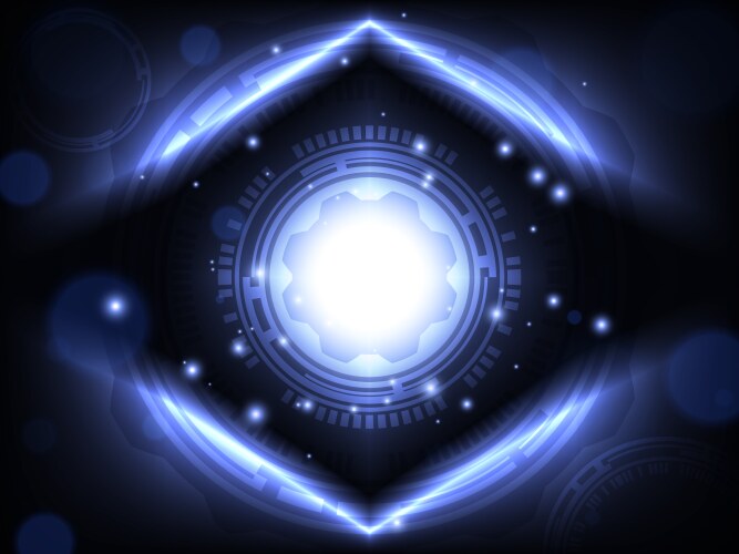 Blue Abstract Circuit Board And Lines Background Vector Image