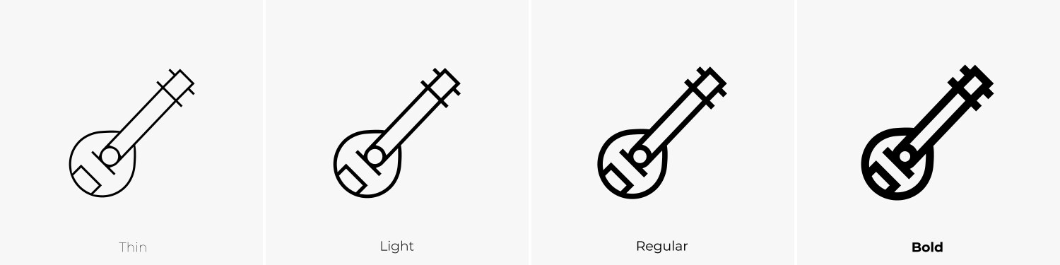 Charango icon thin light regular and bold style Vector Image