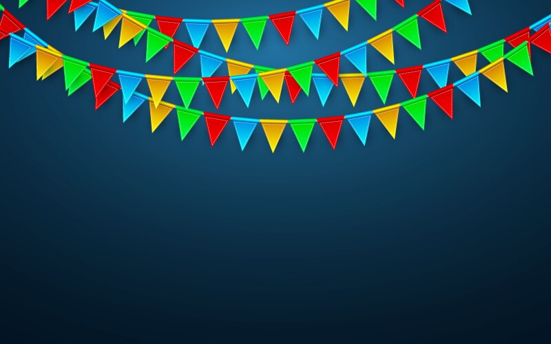 Celebration carnival party background with flags Vector Image