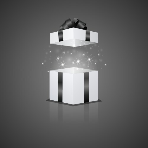 Gift box with a magic effect Royalty Free Vector Image