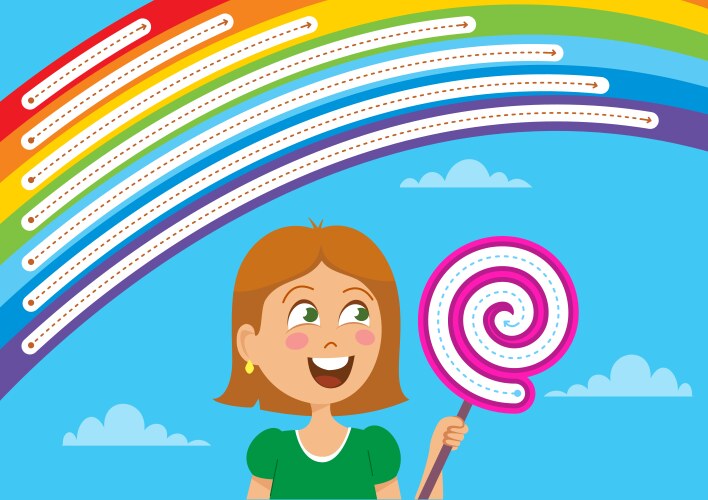 Handwriting practice basic writing skills early Vector Image