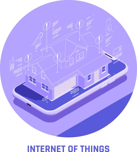 Iot isometric composition Royalty Free Vector Image