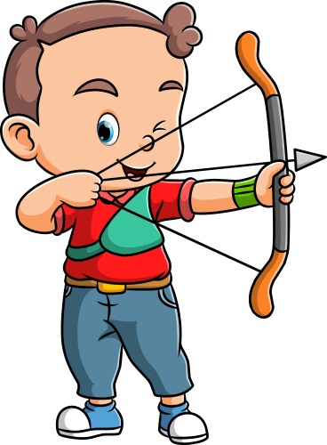 Professional archer is archering Royalty Free Vector Image