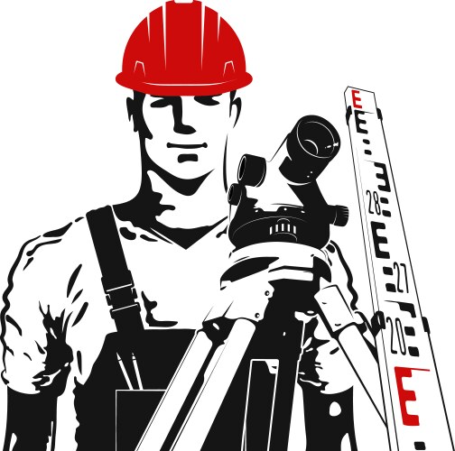 Surveyor symbol with a device Royalty Free Vector Image