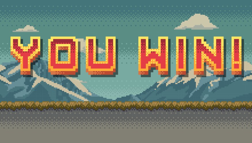 Pixel art game background with road and city Vector Image