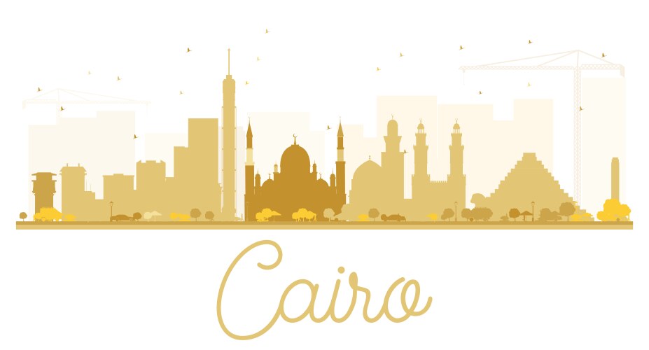 One continuous line drawing cairo city skyline Vector Image