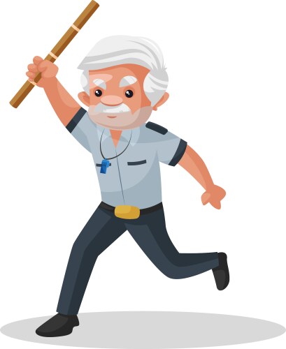 Watchman cartoon Royalty Free Vector Image - VectorStock