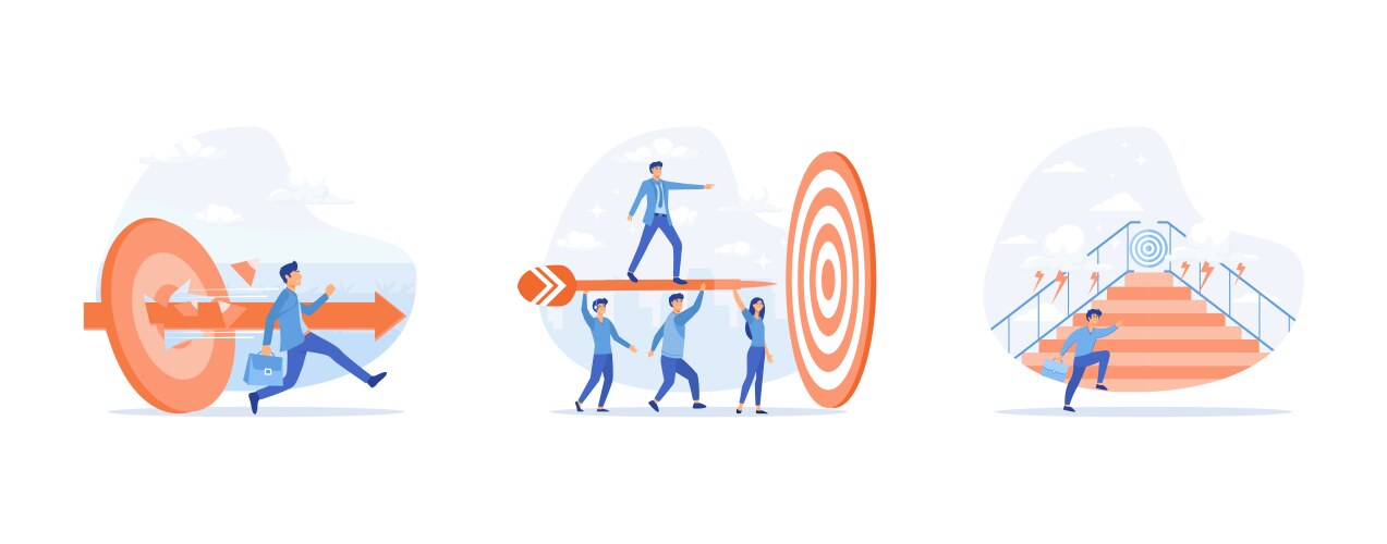 Business goals achievement concept businesspeople Vector Image