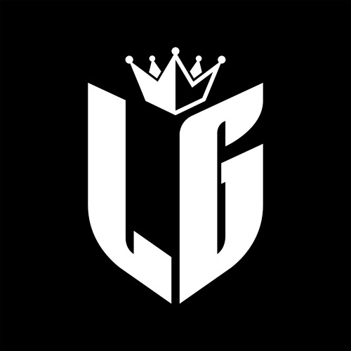 Lg letter monogram with shield shape crown Vector Image