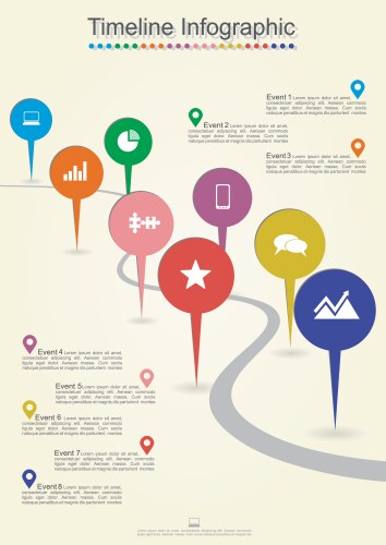 Timeline infographics template workflow process Vector Image