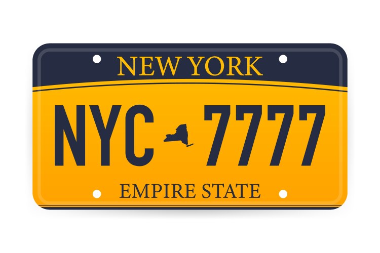 Vehicle registration plate Royalty Free Vector Image
