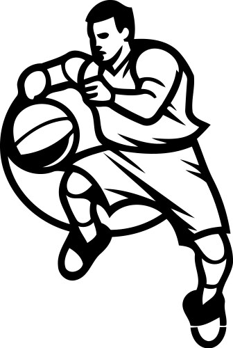 Basketball player logo design template Royalty Free Vector