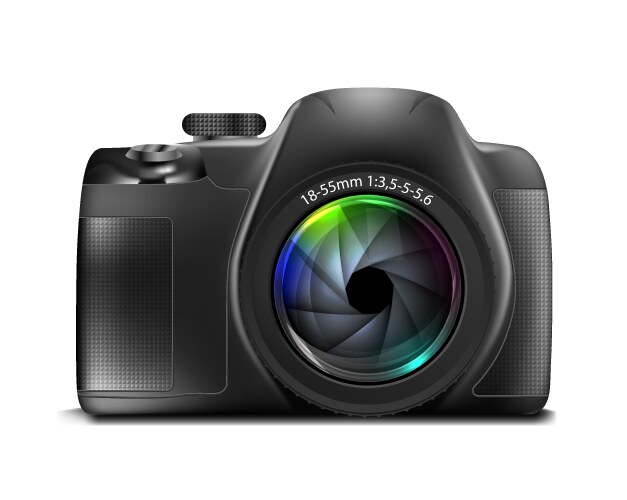Camera with flash Royalty Free Vector Image - VectorStock