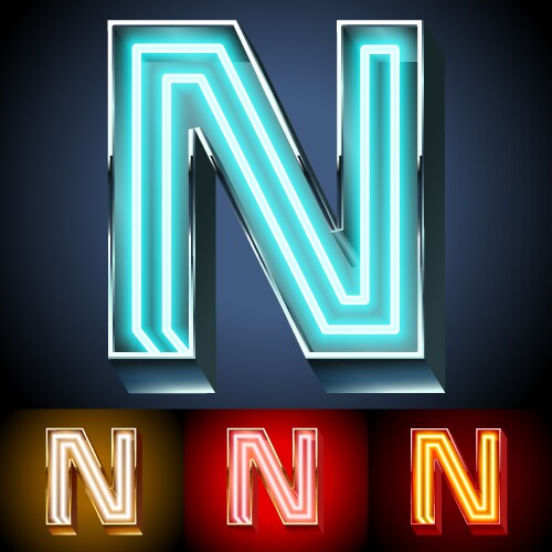 Neon glow alphabet Royalty Free Vector Image - VectorStock