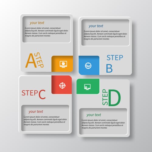 Abstract 3d origami paper infographics Royalty Free Vector