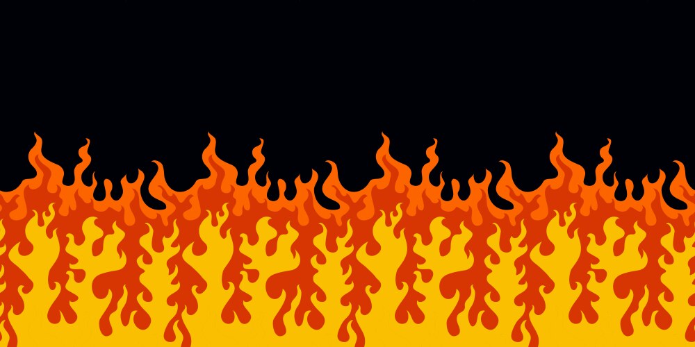 Abstract flame border seamless pattern Royalty Free Vector