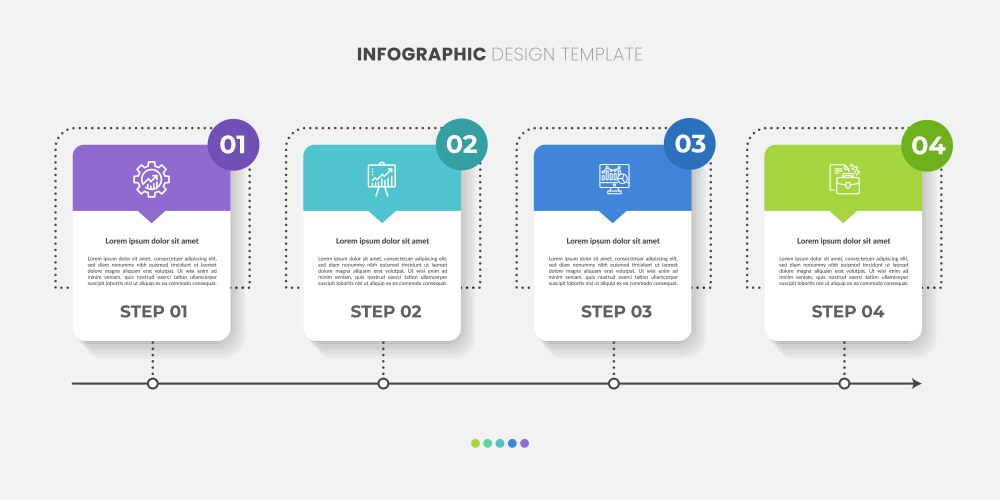 Timeline creator infographic template 4 options Vector Image