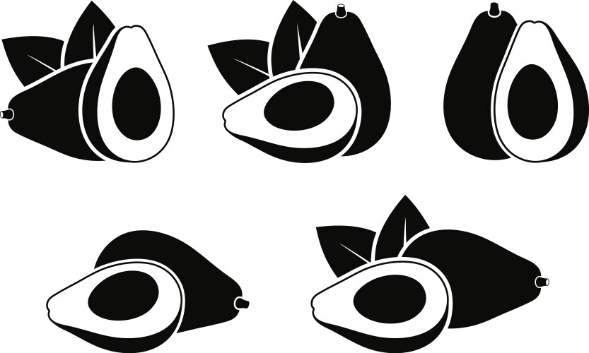 Avocado Black White Vector Images (over 13,000)