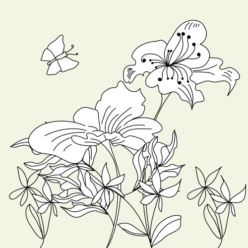 Abstract flower outline Royalty Free Vector Image